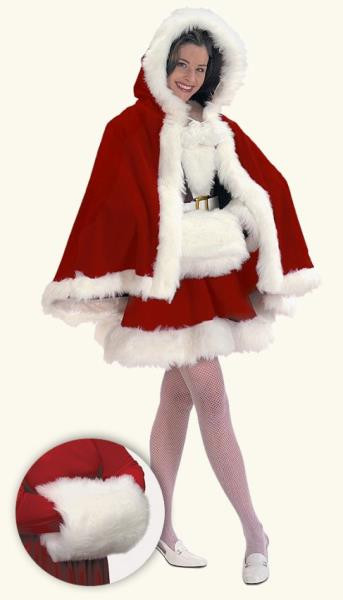 Mrs. Claus Classic Cristmas Dress with Embroidered Apron