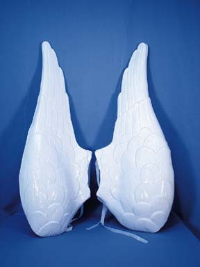 36" Plastic Angel Feathered Wings - The Costume Shoppe