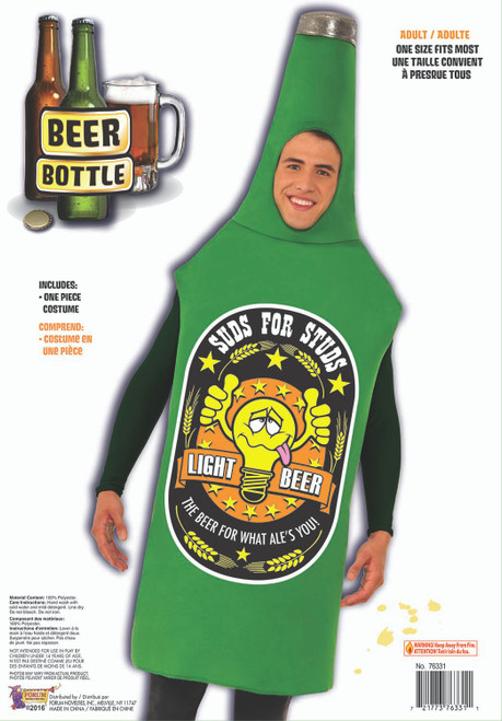 Adult Beer Bottle Tunic Costume - The Costume Shoppe