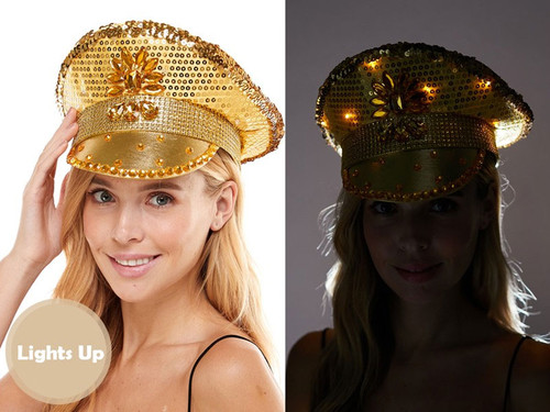 Light Up Festival Hat Gold | Festivals | Hats & Headpieces - The ...