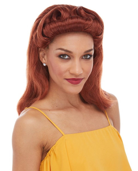 40s Auburn Pin Up Girl Victory Rolls Wig | 1940s | Decade Wigs | Wigs ...