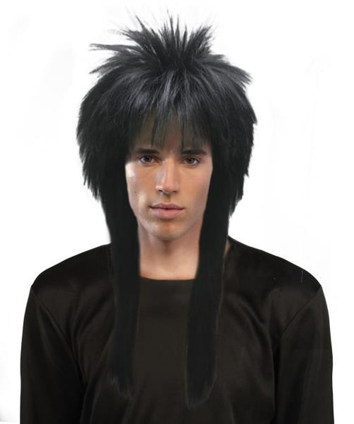 80s Black Rocker Mullet Wig | 1980s | Decade Wigs - The Costume Shoppe