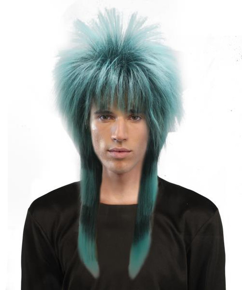 80s Teal Rocker Mullet Wig | 1980s | Decade Wigs - The Costume Shoppe