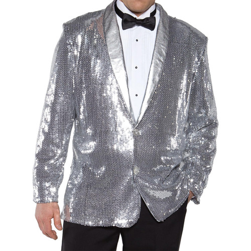 Silver Sequin Cigar Lounge Singer Jacket Plus Size | Festivals ...