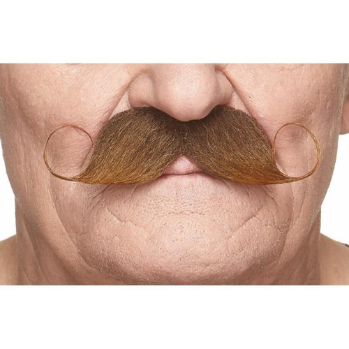 Curled Gentleman Mustache Brown | European Moustaches | Applications ...