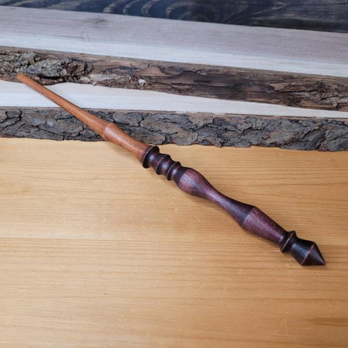 Cherry Wood Wand 12in | Black Cherry and American Walnut stain | Hand ...