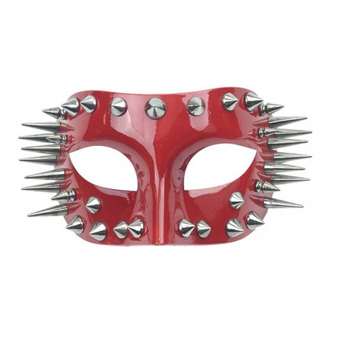 Red Punk Rock Spiked Mask | Masquerade | Costume And Theatrical Masks ...