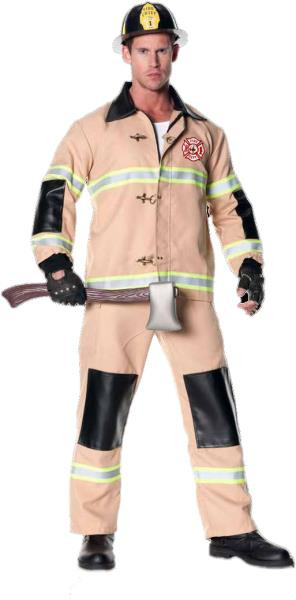 Firefighter Beige Plus Size Costume | First Responders | Mens Costumes ...