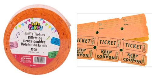 Orange Raffle Tickets 1000 roll | Novelty | Accessories - The Costume ...