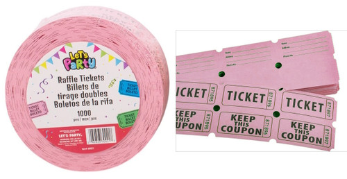 Pink Raffle Tickets 1000 roll | Novelty | Novelty and Decor - The ...