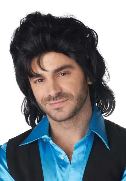 Pompadour Mullet | Black | 60s | Mullets Wigs - The Costume Shoppe