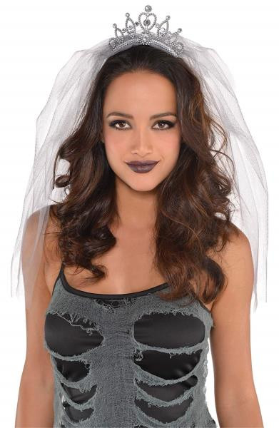 Tiara With Gray Veil | Tiaras | Accessories - The Costume Shoppe