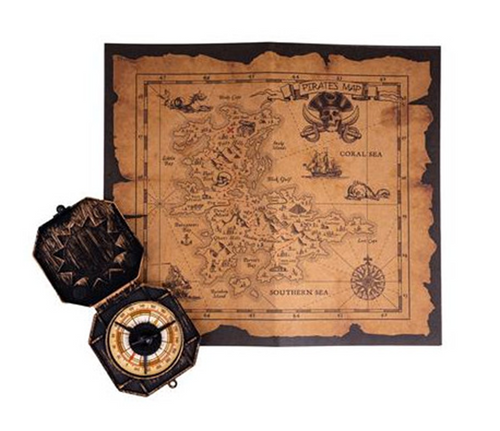 Pirate Compass and Treasure Map | Pirates | Accessories - The Costume ...