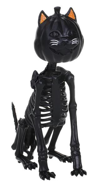 Pumpkin Face Black Cat Skeleton Decor | Halloween Decor | Novelty and ...