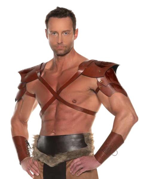 Double Shoulder Pauldrons Brown | Shoulder Armor | Props And Play ...
