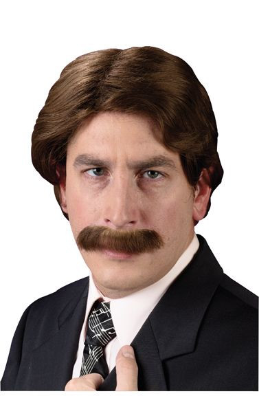 News Man Ron Burgundy Wig and Moustache | Anchorman | Character Wigs ...