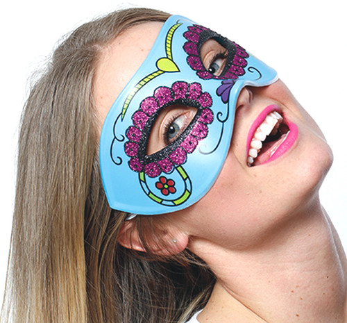 Day of the Dead Turquoise Eye Mask | Day of the Dead | Accessories ...