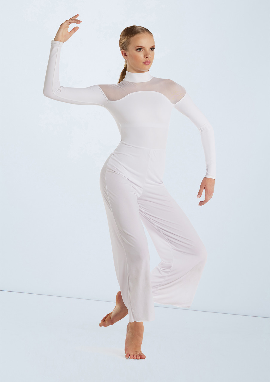 Weissman Curved Illusion Neck Jumpsuit Move Dance Fr