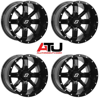 Sedona Hollow Point 14x10 Wheels Black 14" Polaris RZR 1000 XP/Ranger ...