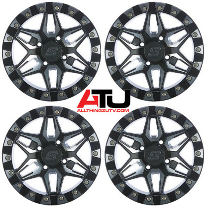Sedona Split 6 Beadlock 14x10 Wide Wheels Machined Polaris RZR 1000 XP ...