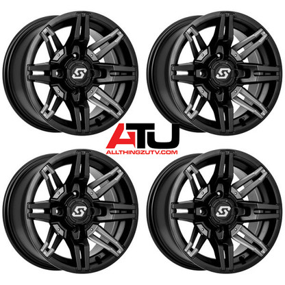 Sedona Rukus UTV Wheels/Rims Black 14" Polaris RZR 1000 XP / Ranger XP ...