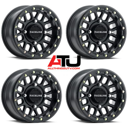 Raceline Podium Beadlock UTV Wheels/Rims Black 14" Polaris RZR 1000 XP ...