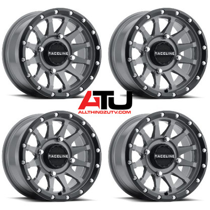 Raceline Trophy UTV Wheels/Rims Grey 15x6 Polaris RZR 1000 XP / Ranger ...