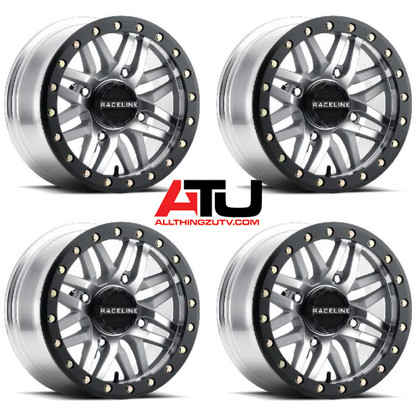 Raceline Ryno Beadlock UTV Wheels/Rims Machined 14" Polaris RZR 1000 XP ...