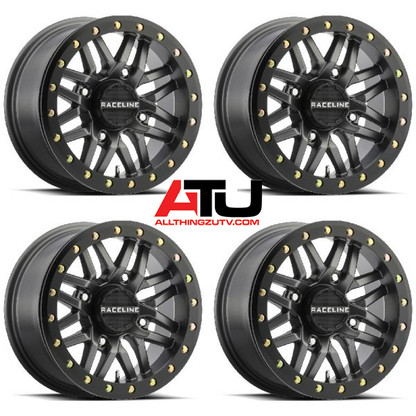Raceline Ryno Beadlock UTV Wheels/Rims Gunmetal 15" Polaris RZR 1000 XP ...
