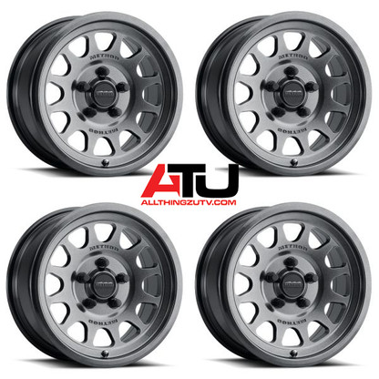 Method 414 15" Wheels Graphite (+25mm) Polaris RZR Turbo R & Pro R ...