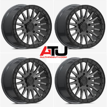 Valor V06 Beadlock 15x10 Wide Wheels Gunmetal Polaris RZR Turbo R & Pro ...
