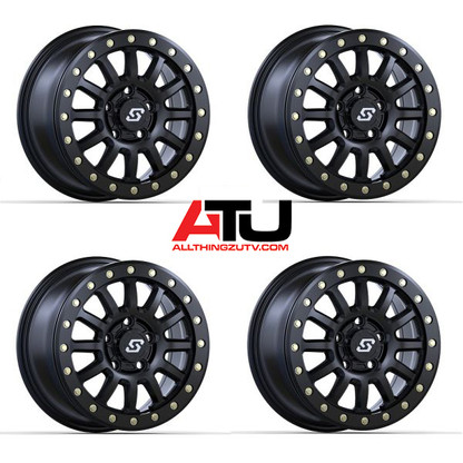 Sedona Sano Beadlock 15x7 Wheels Black Polaris RZR Turbo R & Pro R ...