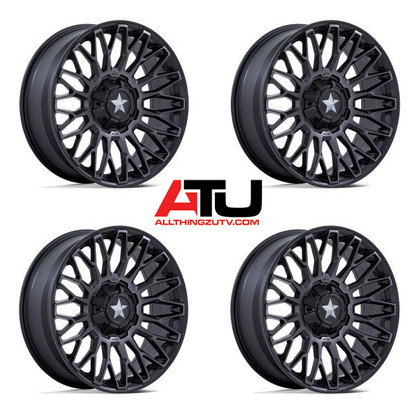 MSA Clubber 24" Wheels Matte Black DDT Polaris RZR Turbo R & Pro R ...