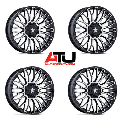 MSA Clubber 24" Wheels Black/Machined Polaris RZR Turbo R & Pro R ...