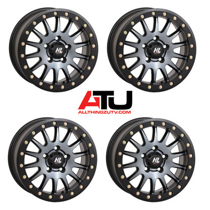 High Lifter by STI HL24 Beadlock 15" Wheels Matte Dark Tint Polaris RZR ...