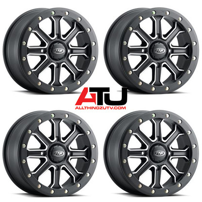 ITP Inertia Beadlock 15" ATV Wheels/Rims Black +50mm Can-Am Commander ...