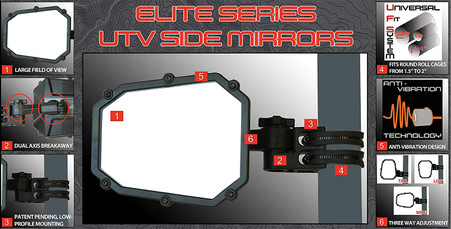 ATVTek Folding Side Mirrors - All Thingz UTV