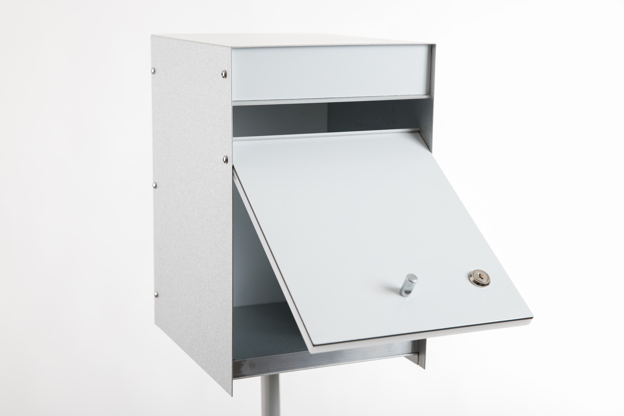 Designer Front Opening Zincalume Modern Mailbox | BoxDesignUSA