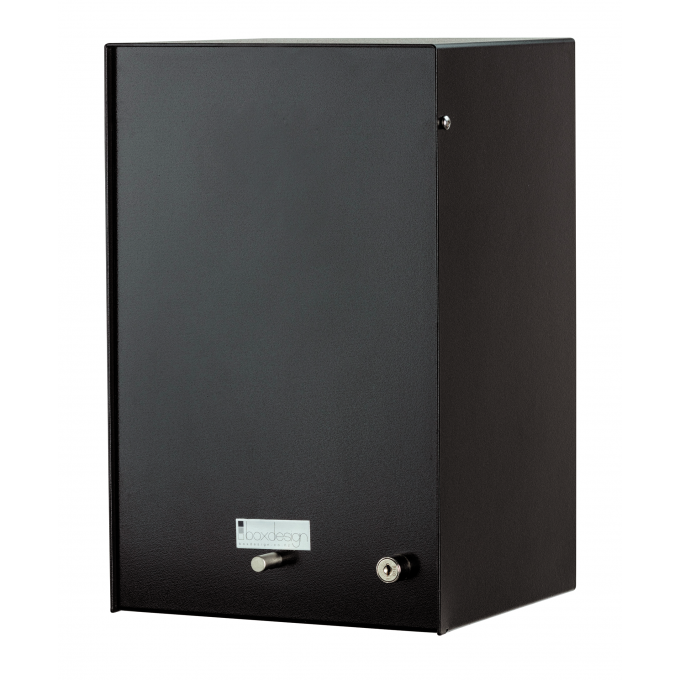 Behind The Fence With Black Faceplate Modern Mailbox | BoxDesignUSA