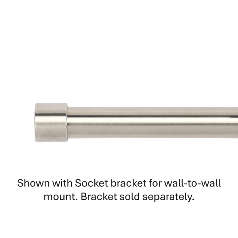 1" Dia. Stainless Steel Wall-to-Wall Rod for Straight Window