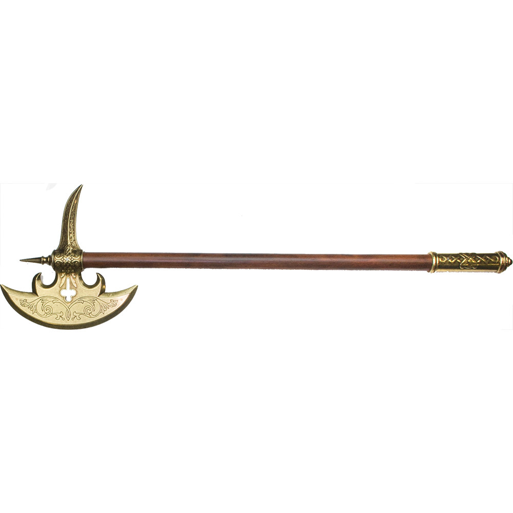 16TH CENTURY GERMAN BATTLE AXE BRASS FINISH - Collector's Armoury, Ltd.