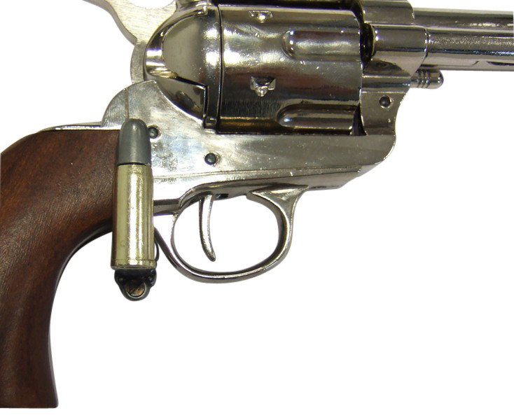 Old West Replica M1873 Nickel Finish Quick Draw Revolver Non-Firing Gun ...
