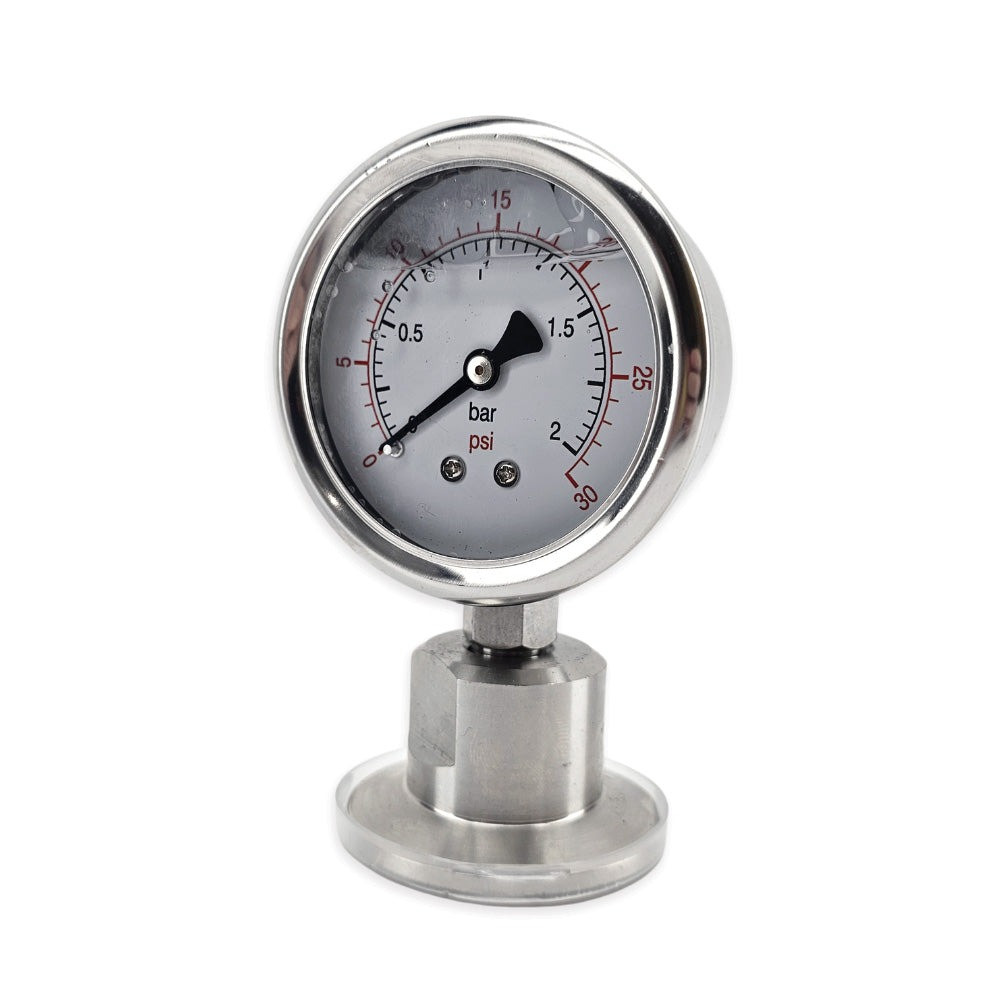 Pressure Gauge - Tri-Clamp, Straight, 0-30psi