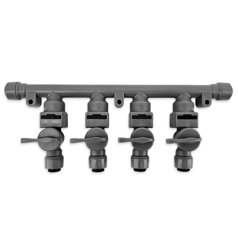 Duotight 8mm x 4-Way Manifold with Check & Isolation Valves