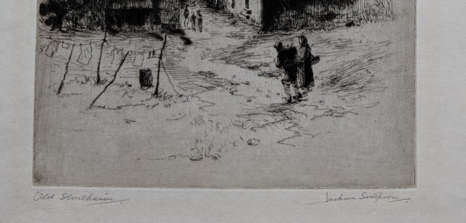 NOW SOLD - Jackson Simpson MC (1893 - 1963) - Old Stonehaven - Etching ...