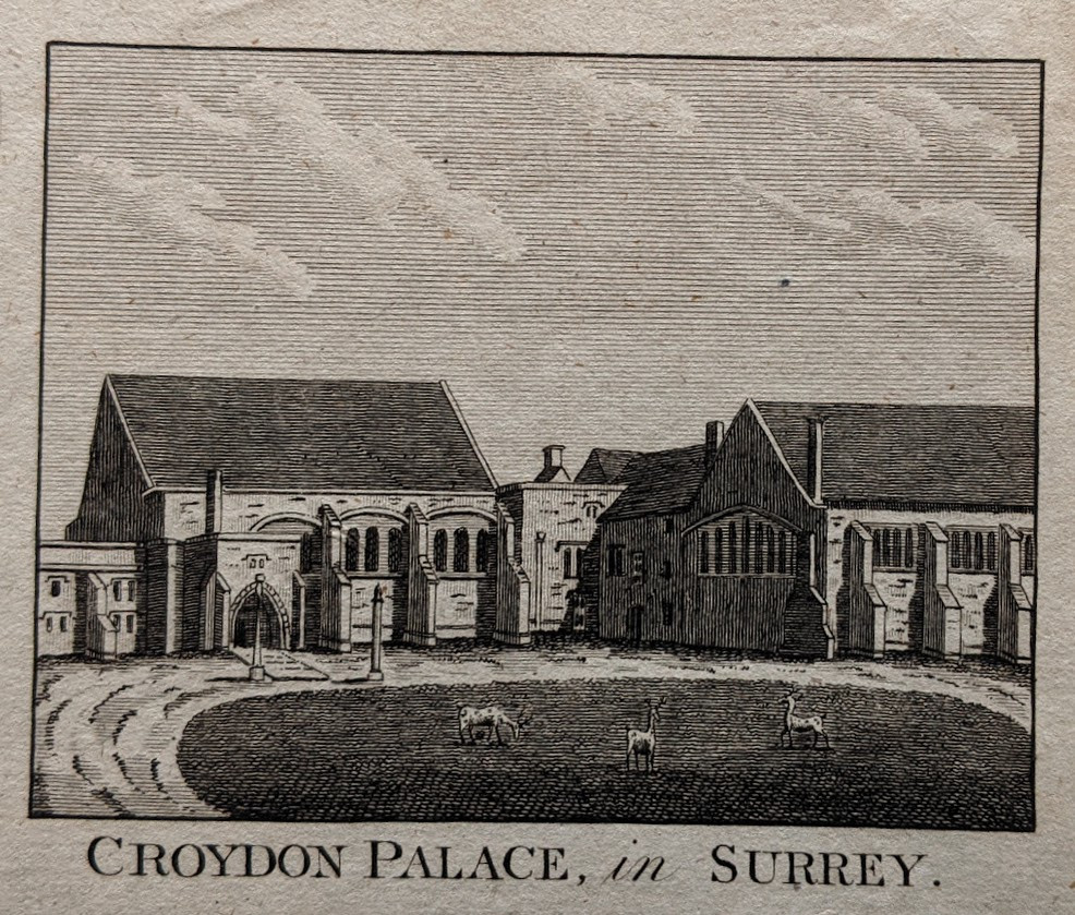 Antique print, 1795 - CROYDON PALACE, in SURREY