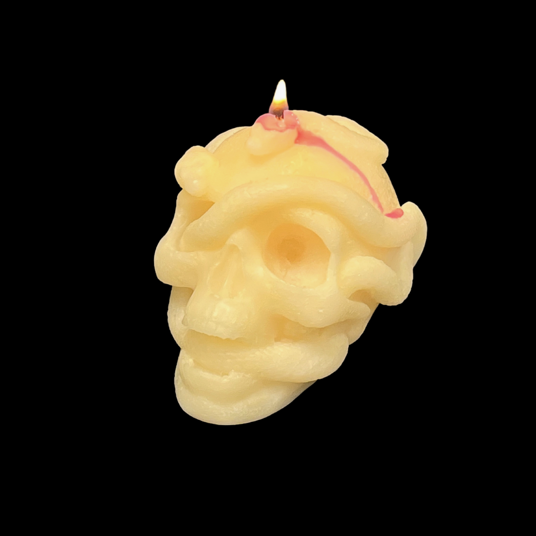 Skull Pillar Candle (Red)