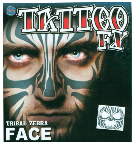 FACE TATTOO TRIBAL ZEBRA - FREAKY FINDZ - Collectibles Masks Makeup ...