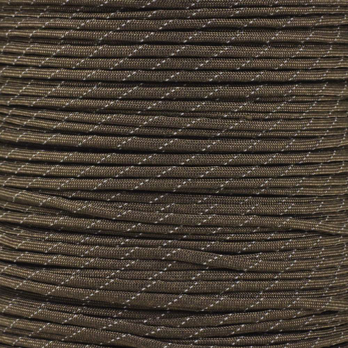 New Brown 550 Paracord Reflective 100ft | Paracord Wholesale