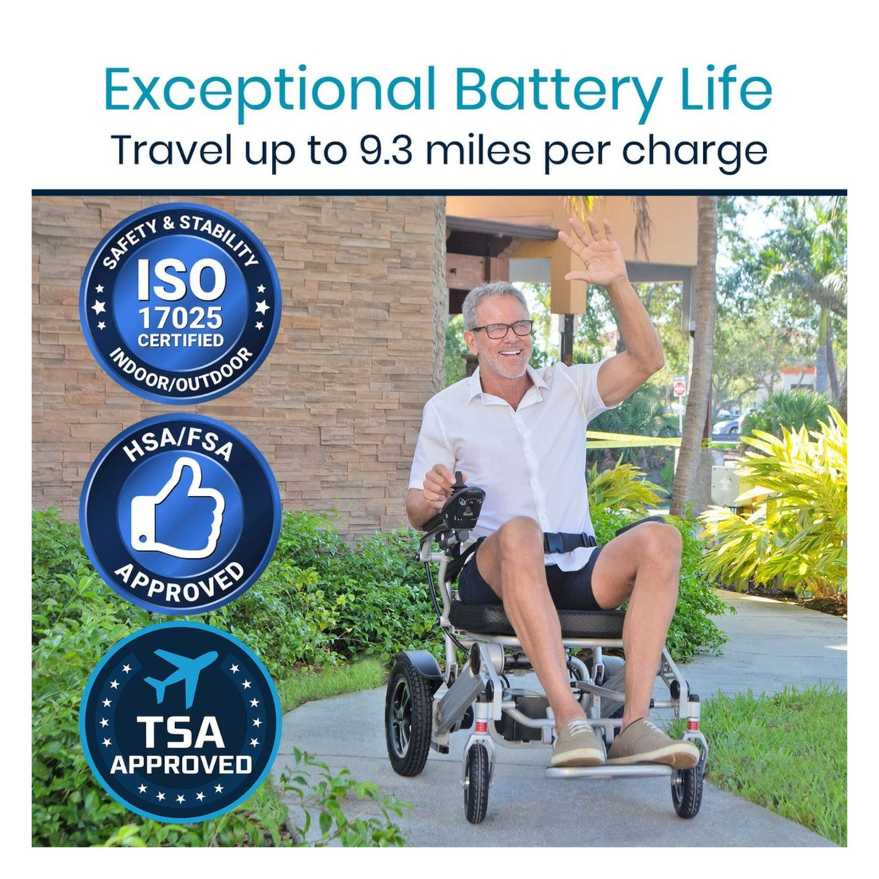 Vive Health Lightweight Foldable Power Wheelchair
